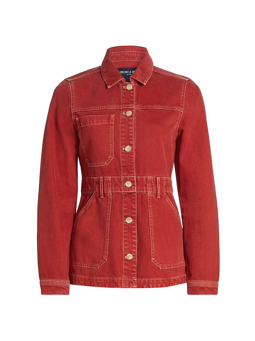 Veronica Beard Anzu Denim Utility Jacket - Brick Red | Editorialist
